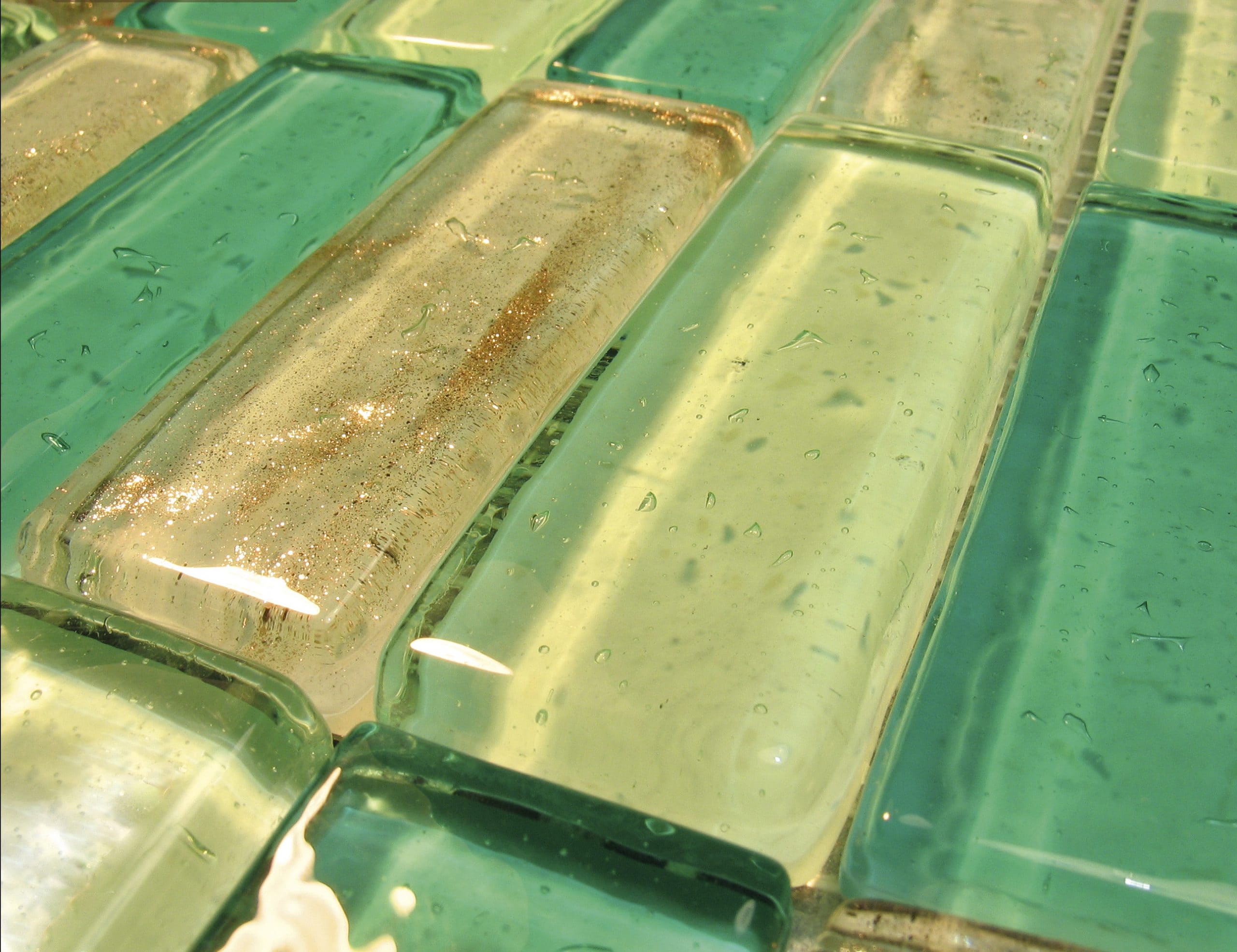 Acqua P62720 High End Green Brown Yellow Murano Glass Italian Tile