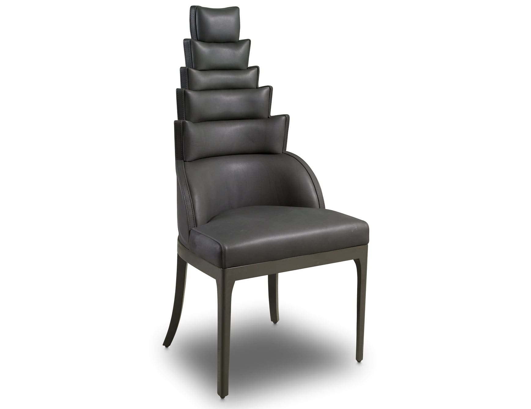 Maya Grey Leather Dining Chair | Clan Milano | Nella Vetrina