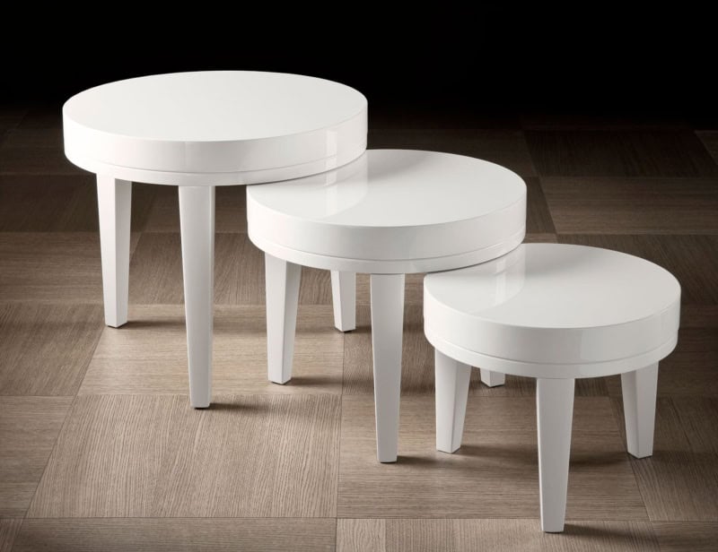 Tam Tam Lacquered Wood Accent End Side Tables | Nella Vetrina