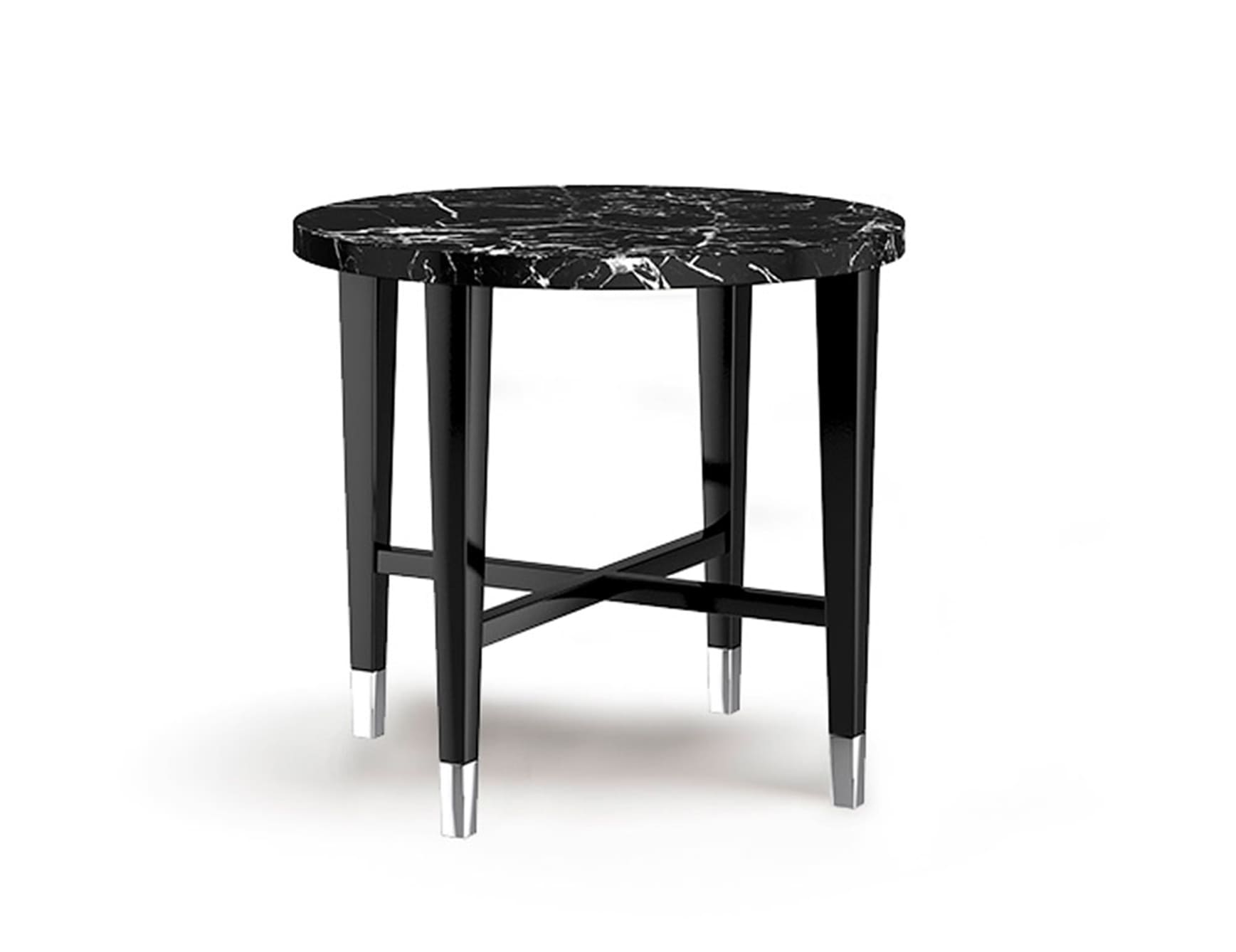 Luxury Italian Kiron Side Table in Black Marquinia Marble | Capital ...