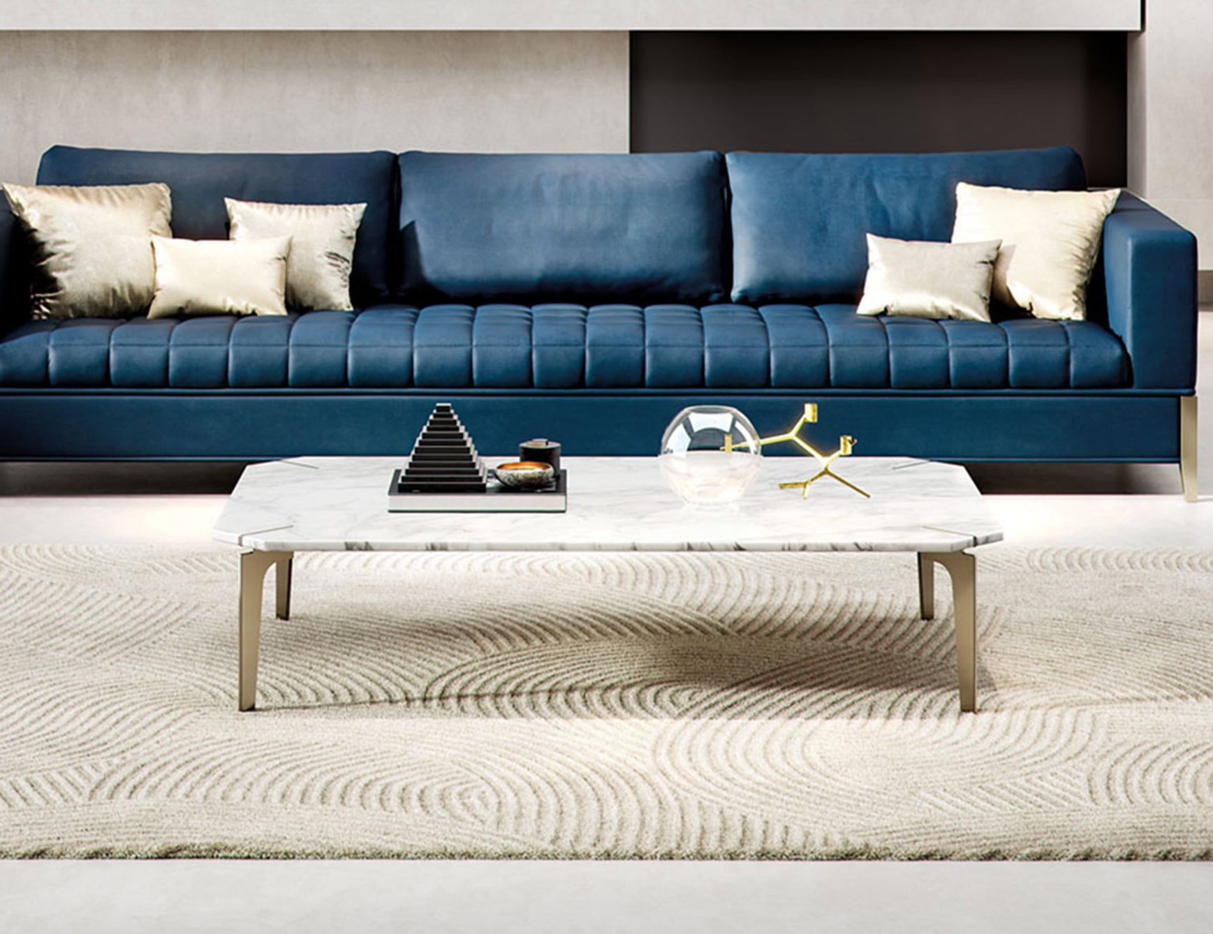 Eclectic R White Calacatta Marble Coffee Table | Nella Vetrina