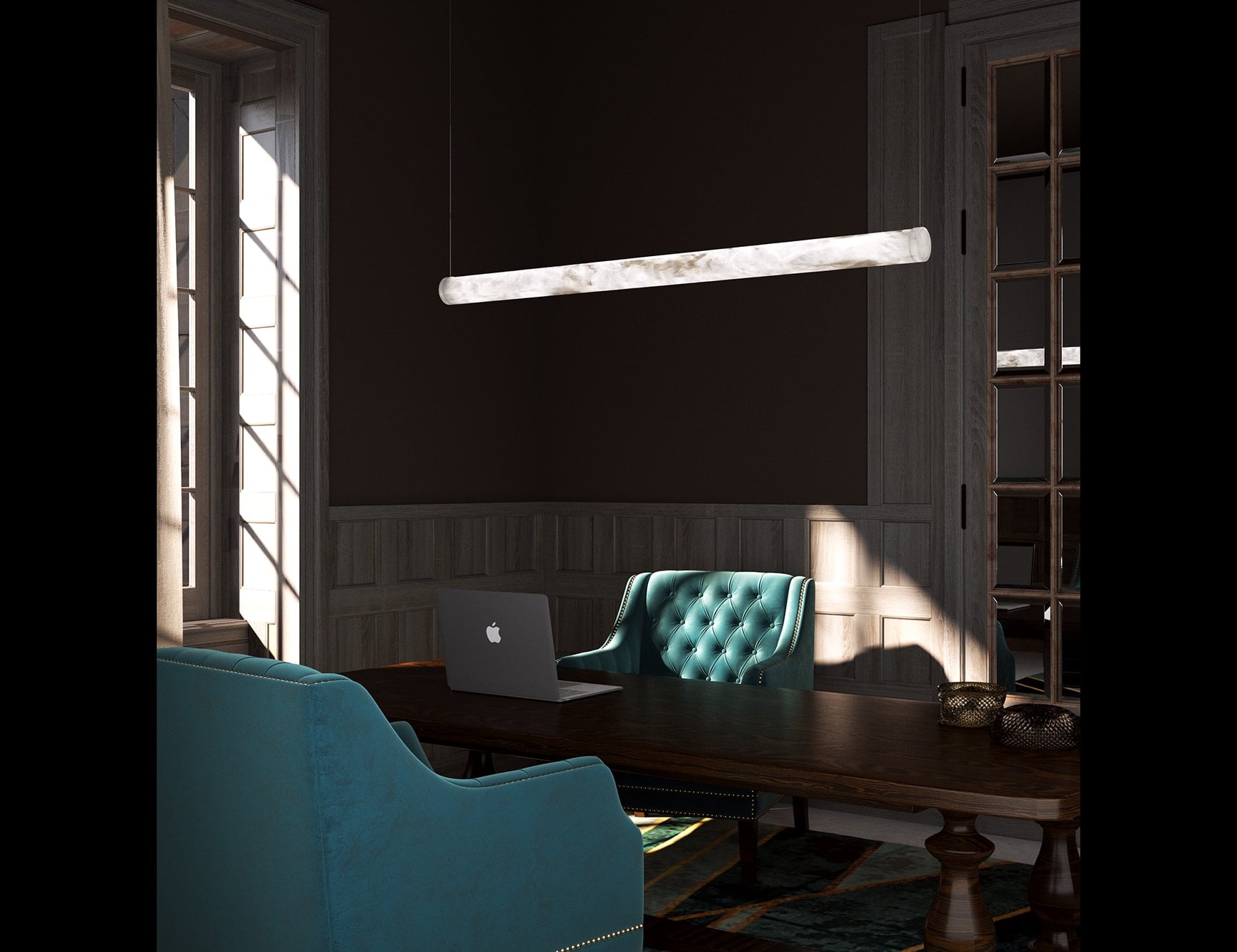 Ade L 1200 Hanging Suspension Lights in White Alabaster | Alabastro ...