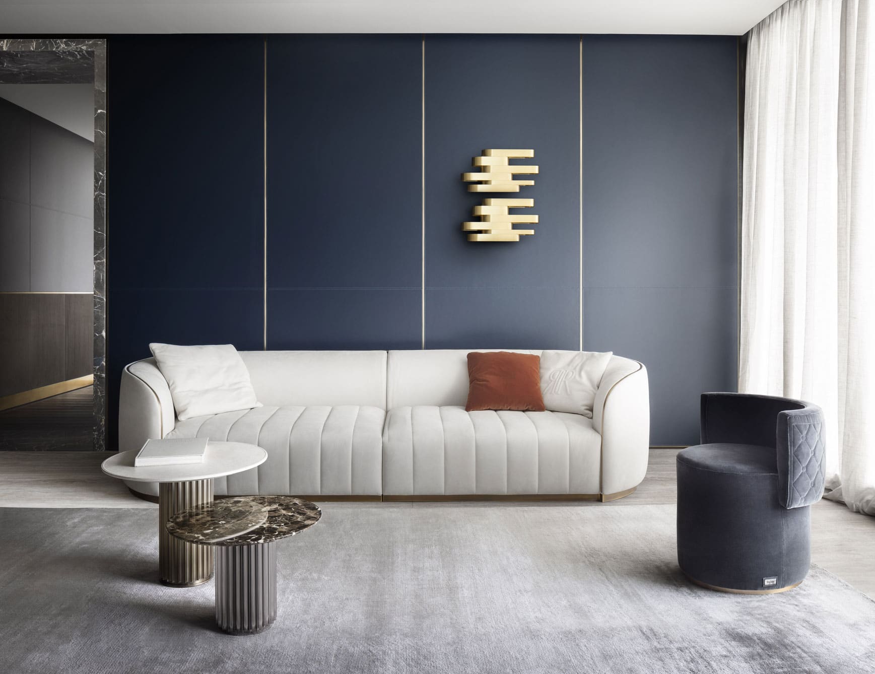 Pierre White Leather Sofa | Rugiano | Nella Vetrina